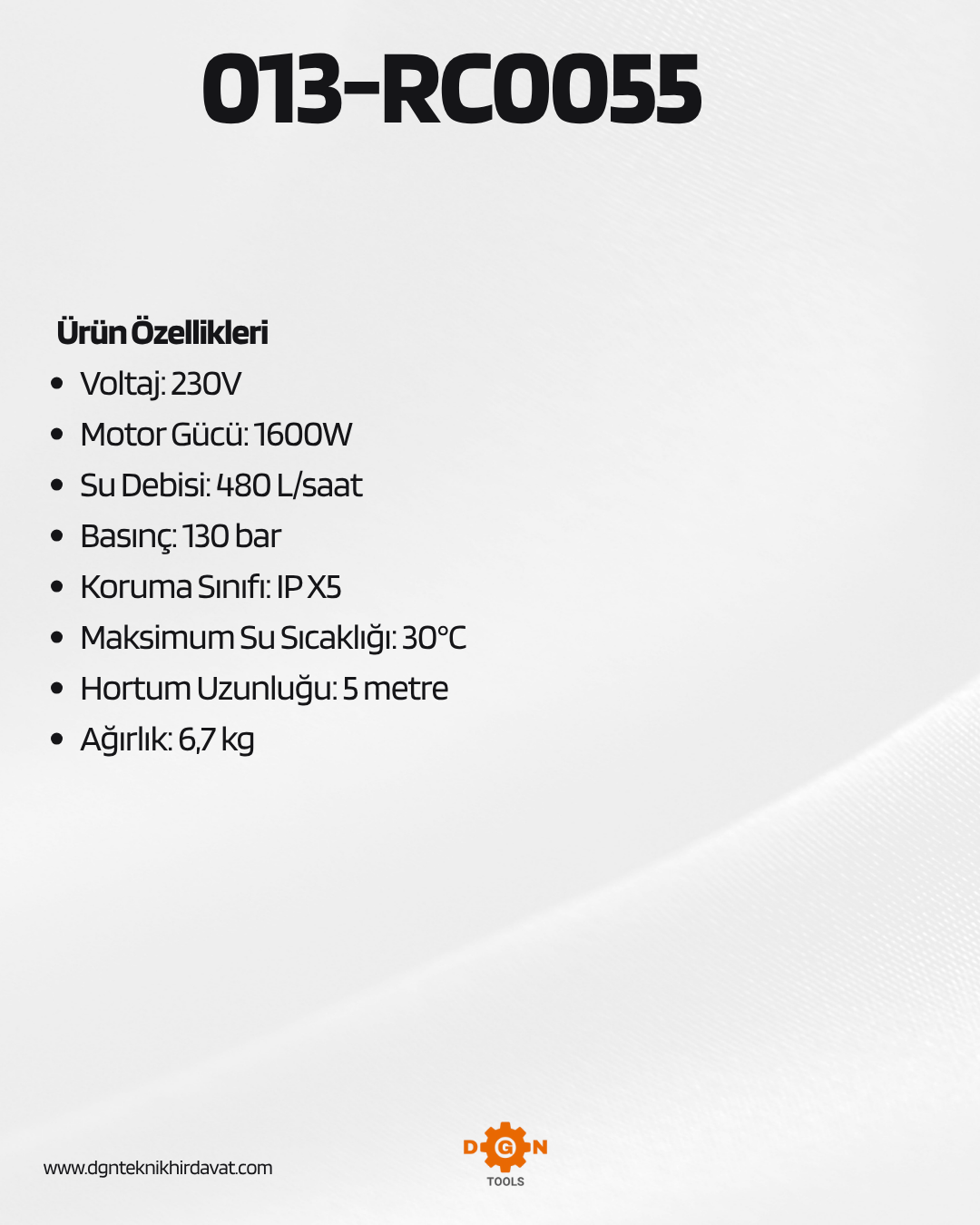 RİCO BASINÇLI YIKAMA MAKİNESİ 130 BAR | DGNTEKNİK